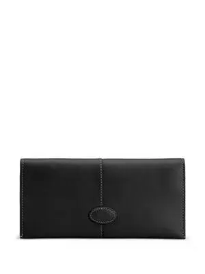 TOD'S Vertical Leather Wallet - Black