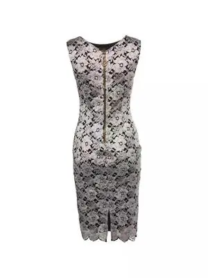 Roberto Cavalli Floral Jacquard V-back Midi Dress