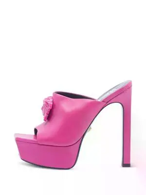 Versace La Medusa Plaque Platform Mules - Pink