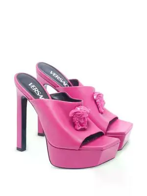 Versace La Medusa Plaque Platform Mules