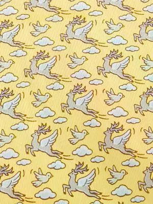 Hermès Silk Flying Reindeer Neck Tie
