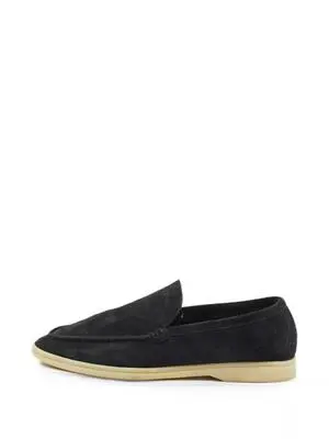 Loro Piana Suede Almond Toe Slip-on Loafers