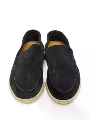 Loro Piana Suede Almond Toe Slip-on Loafers