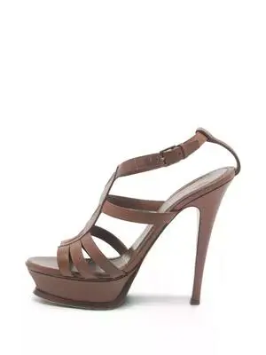 Saint Laurent Saint Laurent Tribute Platform Sandals Brown