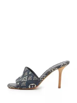 LOUIS VUITTON Since 1854 Monogram Canvas Stiletto Heeled Sandals - Blue