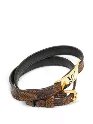 LOUIS VUITTON Damier Ebène Double-wrap Bracelet