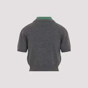 Miu Miu Layered Wool & Cashmere V-neck Sweater With Integrated Turtleneck
