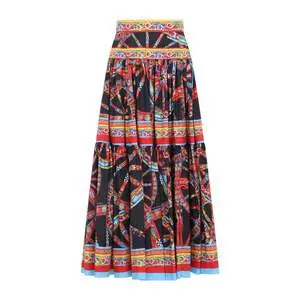 Dolce & Gabbana Carretto Print Poplin Maxi Skirt - Multicolor
