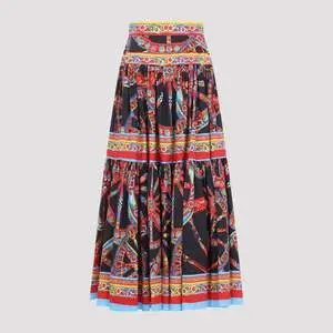 Dolce & Gabbana Carretto Print Poplin Maxi Skirt - Multicolor