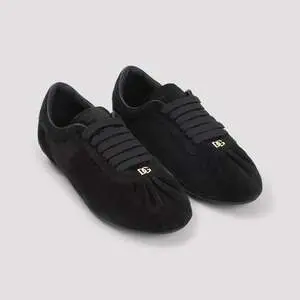Dolce & Gabbana Suede Low-top Sneakers With Dg Logo