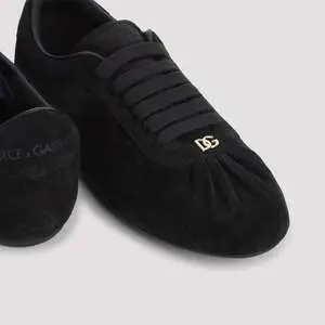 Dolce & Gabbana Suede Low-top Sneakers With Dg Logo