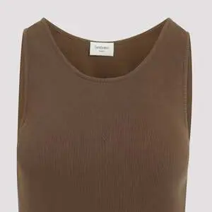 Saint Laurent Cassandre Logo Tank Top - Brown