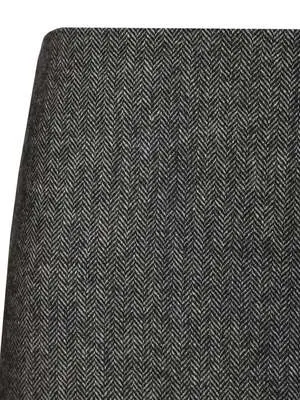 BLAZÉ MILANO Coci" Mini Skirt In Virgin Wool Blend - Gray