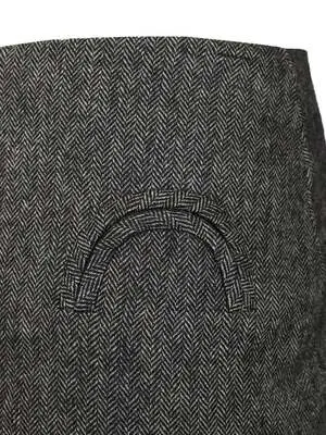 BLAZÉ MILANO Coci" Mini Skirt In Virgin Wool Blend - Gray