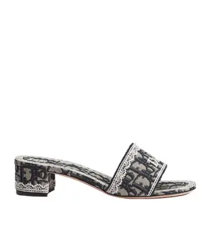 Dior Dentelle Heeled Slide - Black