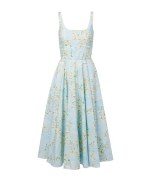 EMILIA WICKSTEAD Mona Floral Cotton Midi Dress - Blue