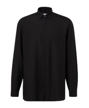 LARDINI Tencel And Linen Shirt - Black