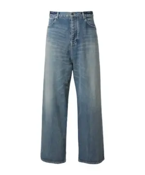 Balenciaga Distressed Wide-leg Jeans - Gray