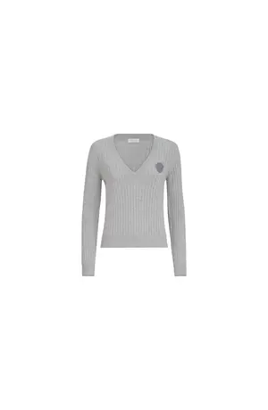Brunello Cucinelli Cotton Ribbed V-neck Sweater