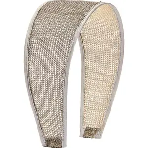 Tasha Wide Metallic Mesh Headband - Silver
