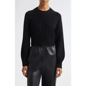 TOCCIN Rita Cable Knit Cardigan - Jet