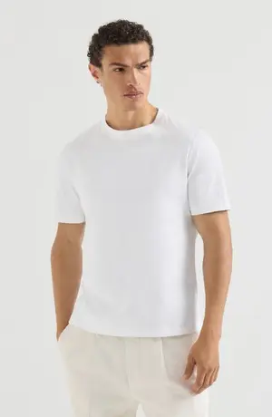 Brunello Cucinelli Cotton Jersey Crew Neck T-shirt - White