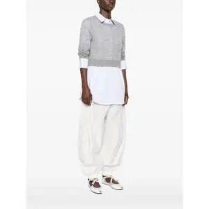 Alexander Wang Grey Wool Blend Crew Neck Jumper