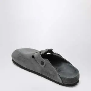 BIRKENSTOCK Boston Suede Clogs - Black