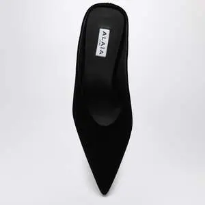Alaïa Velvet Wedge Mules