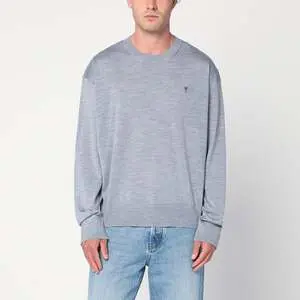 AMI Paris Crew Neck Wool Silk Sweater