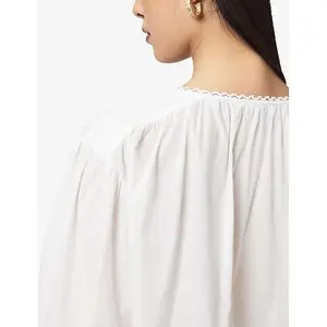 ALLSAINTS Colette Lace Hem Long Sleeve Top