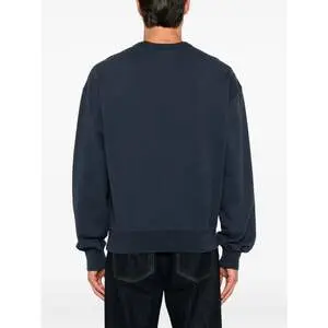 A.p.c. Logo Print Crew Neck Sweatshirt - Blue
