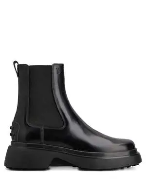 TOD'S Leather Chelsea Boots With Chunky Rubber Sole - Black