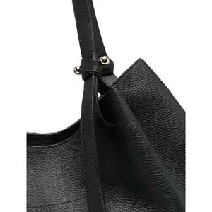 Strathberry Textured Leather Tote Bag With Gold-tone Hardware - Black