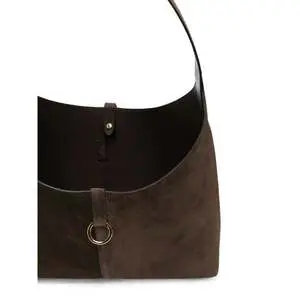 Strathberry Suede Hobo Shoulder Bag With Gold-tone Hardware - Brown