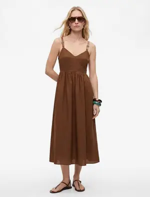 KOTON V-neck Sleeveless Maxi Dress With Adjustable Straps
