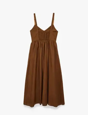 KOTON V-neck Sleeveless Maxi Dress With Adjustable Straps