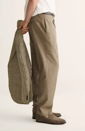 Mango Regular Fit Pleated Pants