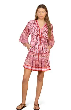 Hale Bob Theia Charmeuse Dress - Red