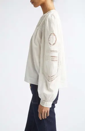 Ulla Johnson Marlowe Long Sleeve Cotton Top