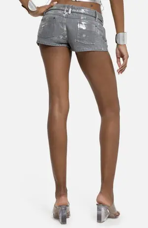 JADED LONDON Foil Low Waist Micro Shorts
