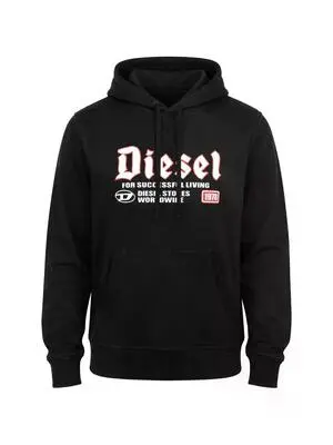 DIESEL® Logo-print Drawstring Hoodie - Black