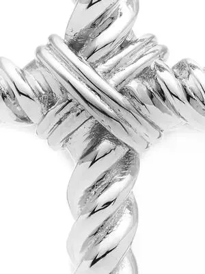 YOJ Cross-pendant Hoop Earrings