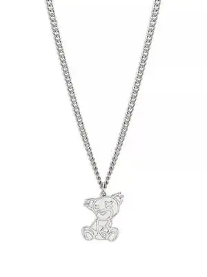 YOJ Curb-link Chain Necklace With Teddy Pendant - Silver
