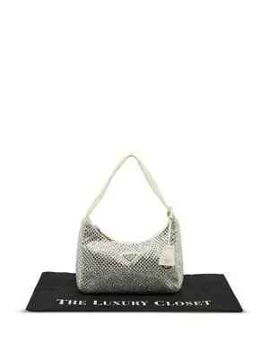 Prada Re-edition 2000 Crystal Shoulder Bag - Silver