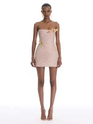 Oscar De La Renta Iris Crystal Embroidered Mini Dress - One-color