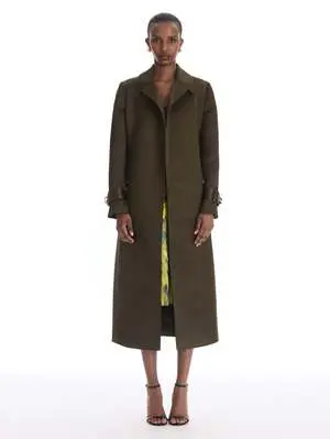 Oscar De La Renta Iris Button Silk Gabardine Coat - One-color