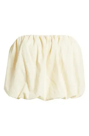 Faithfull The Brand Camila Strapless Stretch Cotton Bubble Top