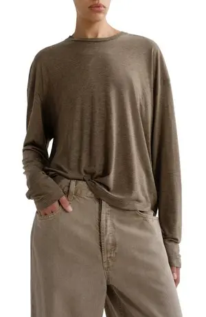 AGOLDE Sasha Long Sleeve T-shirt - Loam