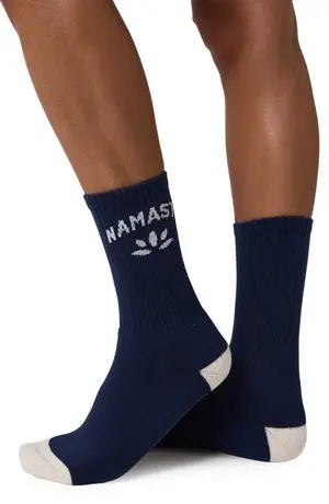 Spiritual Gangster Lotus Crew Socks - Indigo